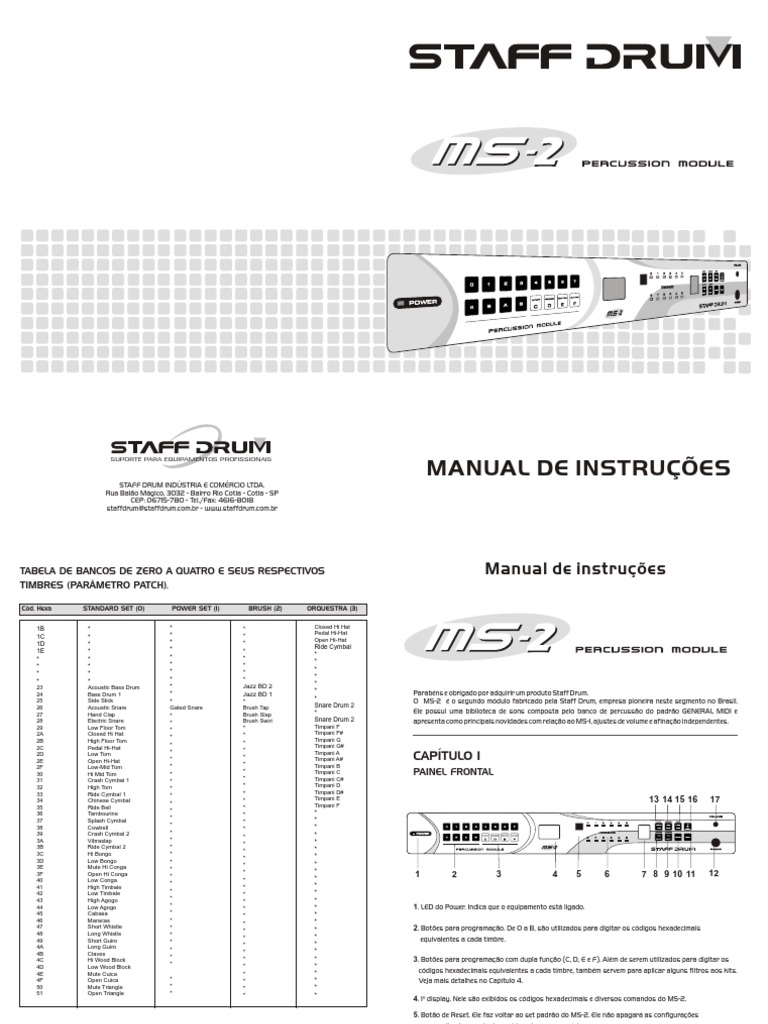 Manual Ms2 2004 | PDF | Bateria (instrumento) | Som