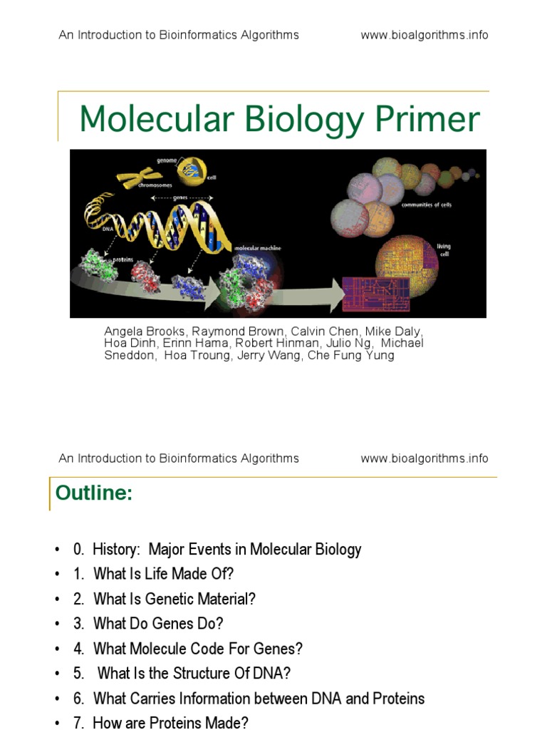 Biologia Molecular - An Introduction To Bioinformatics Algorithms | PDF | Meiosis | Rna