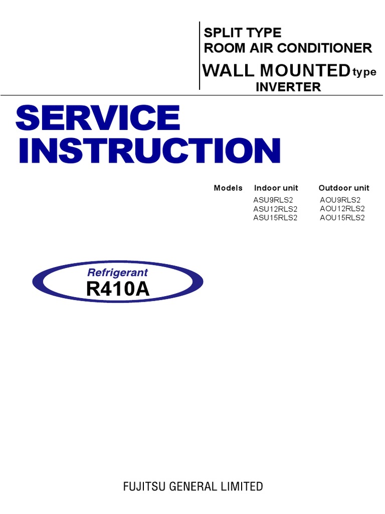 Fujitsu ASU RLS2 Series Manual | PDF | Hvac | Air Conditioning