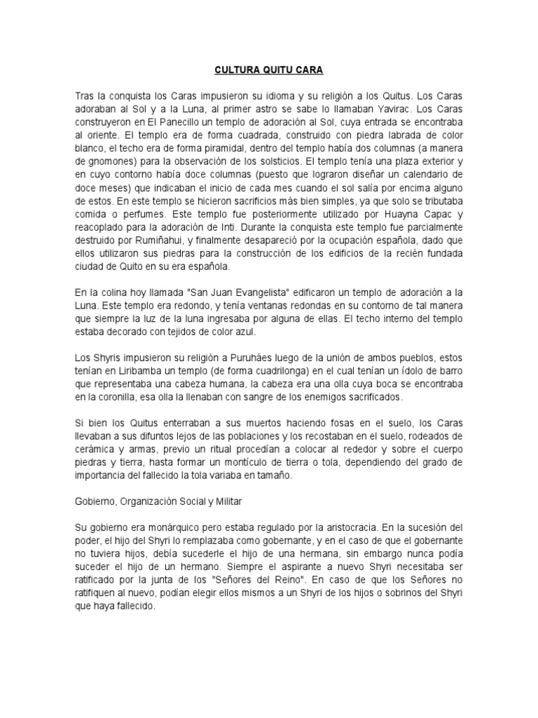 La cultura Quitu-Cara y el surgimiento del Reino de Quito bajo los ...