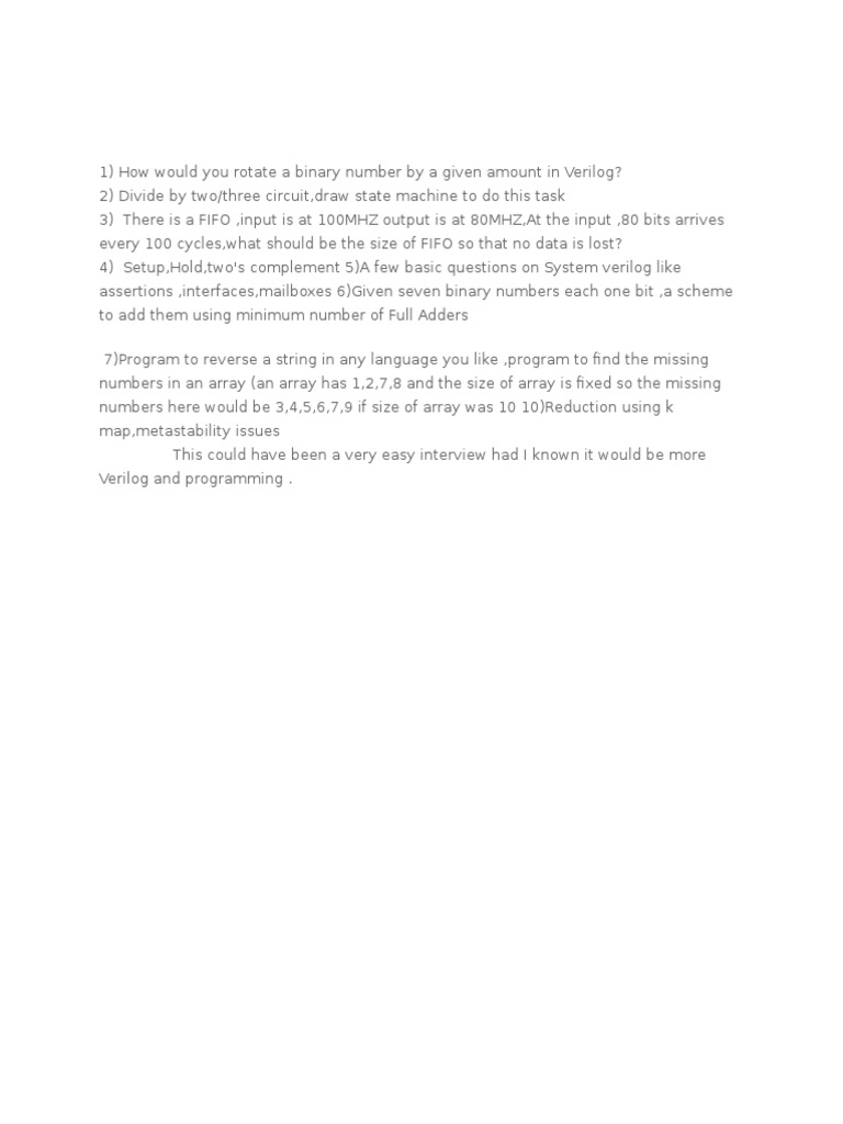 Qualcomm Interview Questions Pdf