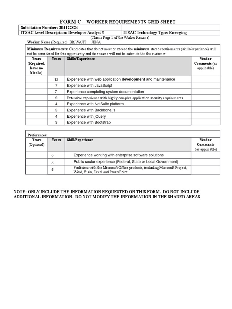 NetSuite Developer Skills Matrix | PDF