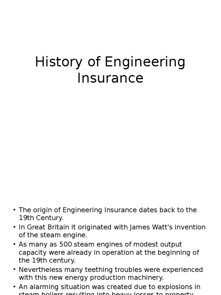 (A) History of Engineering Insurance | PDF | Steam Engine | Insurance