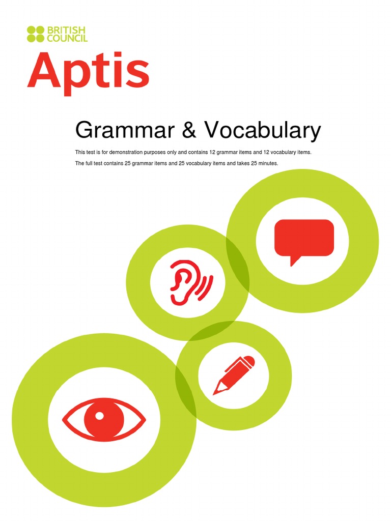 Aptis Grammar and Vocabulary Demo Test PDF | PDF
