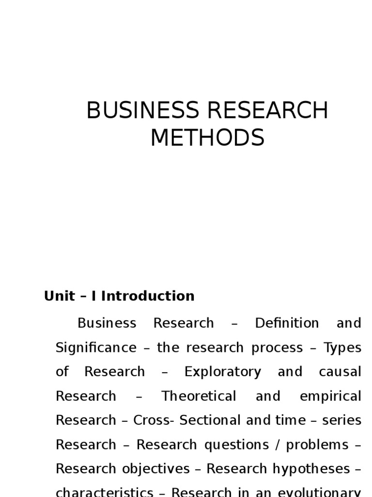 Unit-I BRM - Introduction | PDF | Hypothesis | Scientific Method