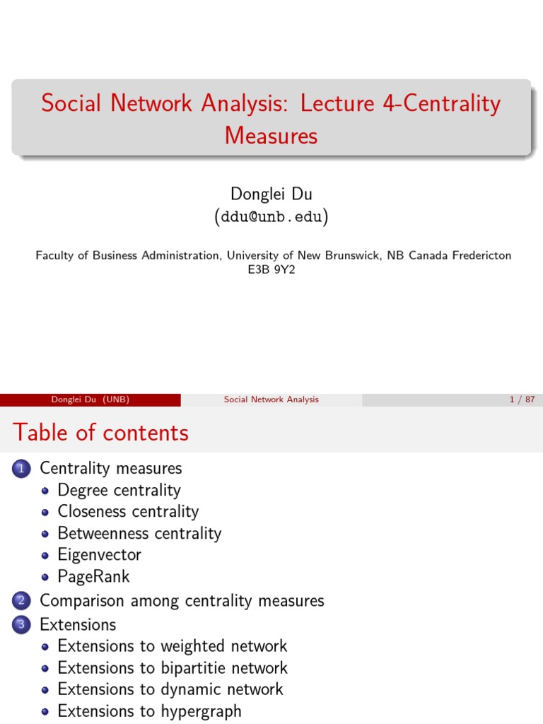 Lecture 4 Centrality Measure | PDF | Eigenvalues And Eigenvectors | Matrix Theory