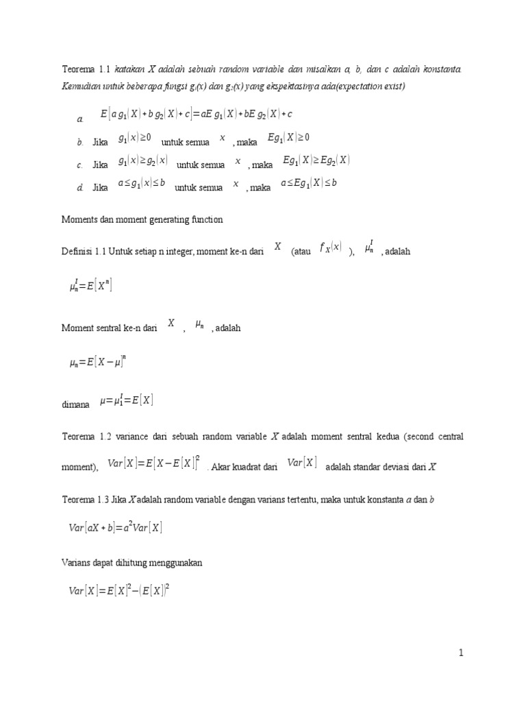 Metode MGF Statmat | PDF