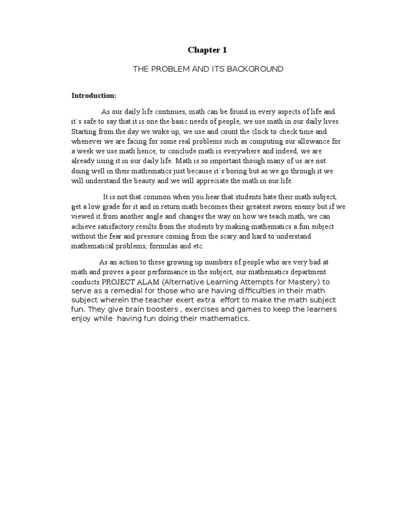 Making Math Fun: Project ALAM Overview | PDF | Career & Growth ...
