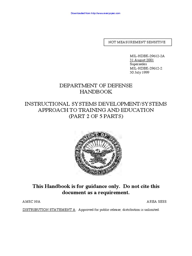 Mil HDBK 29612 2a | PDF | Needs Assessment | Verification And Validation