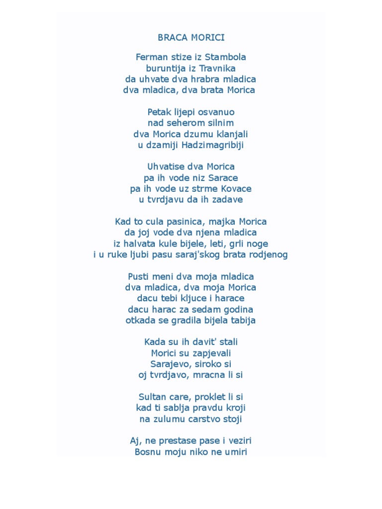 Sevdalinke Tekstovi u Jednom 11