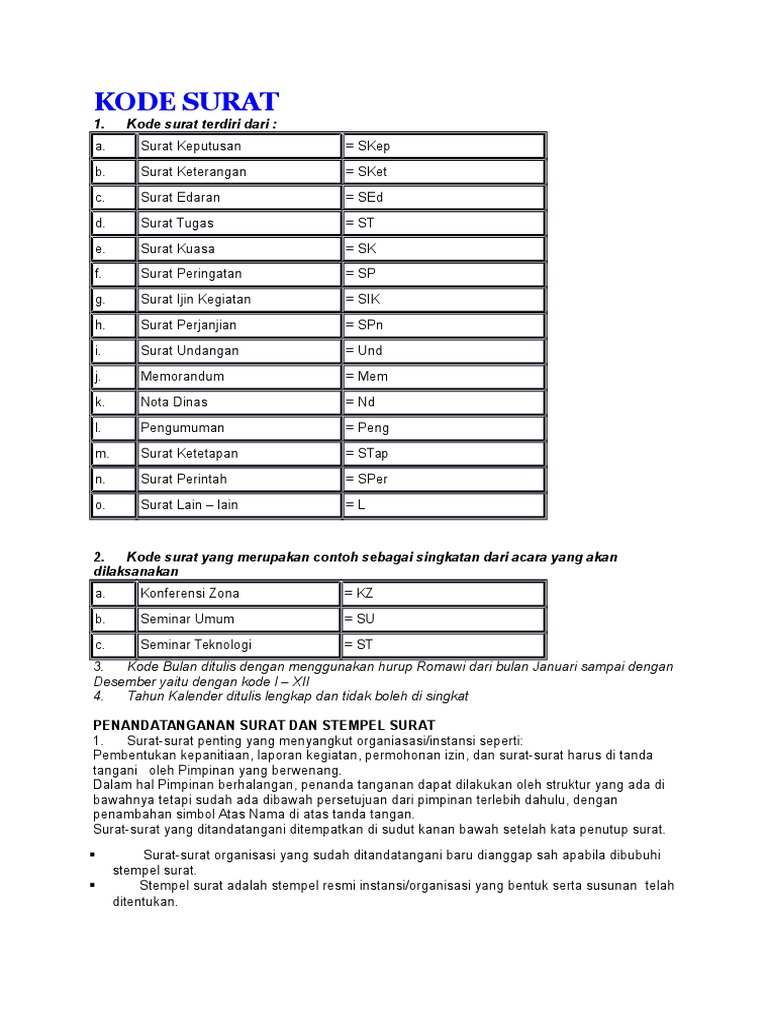 Kode Administrasi Surat Menyurat | PDF | Gaya Hidup