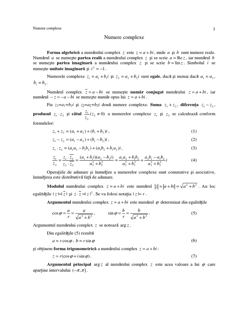 Numere Complexe PDF | PDF