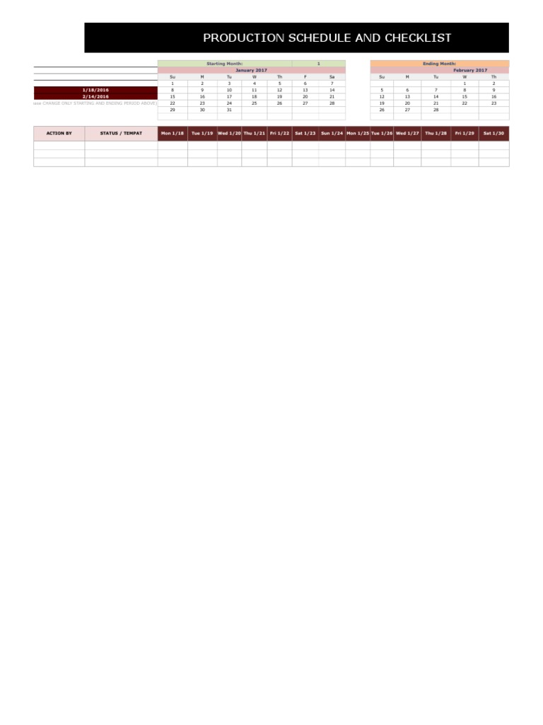 Production Schedule and Checklist Draft | PDF