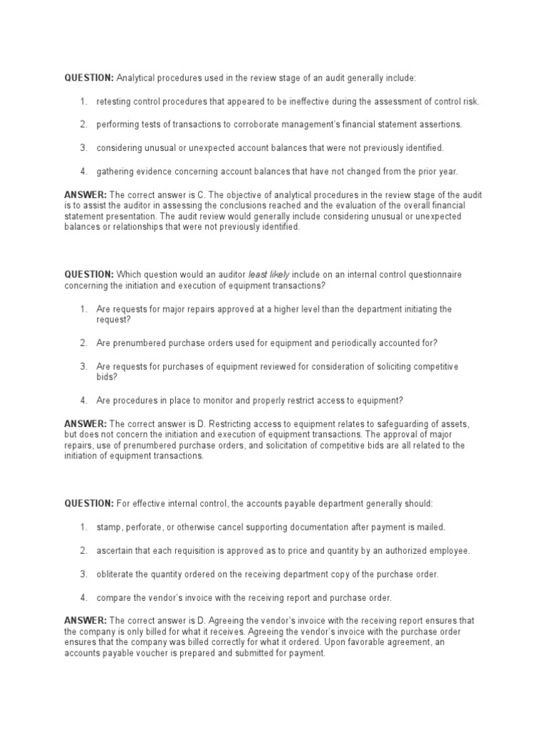 CPA Exam (Audit & Reporting) | PDF | Financial Audit | Auditor's Report