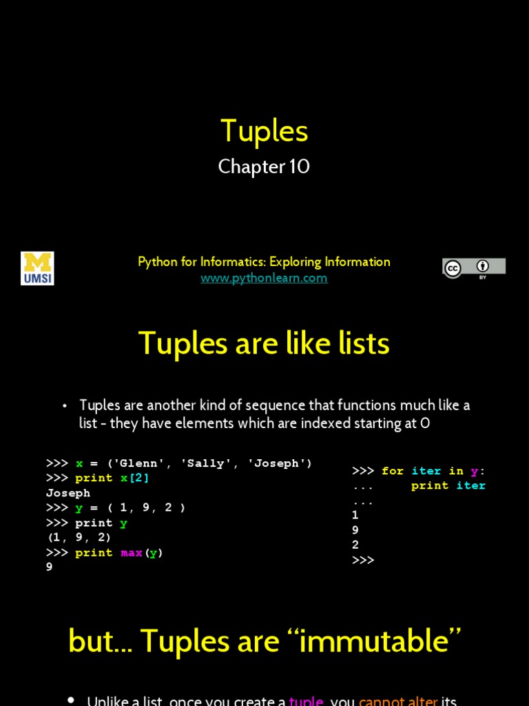 Tuples: Python For Informatics: Exploring Information | Download Free ...