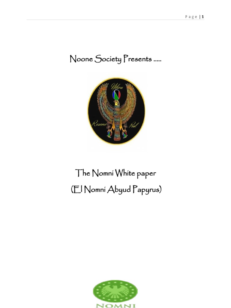 Noone Society Presents Nomni White Paper (Nomni El Abyud Papri) | PDF ...