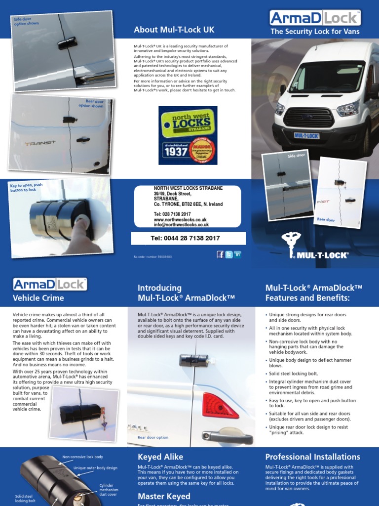 NWL MTL Armadlock Leaflet | PDF | Lock (Security Device) | Transport