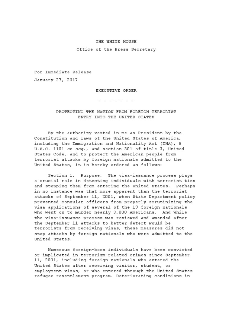 Executive Order Extreme Vetting | PDF | Social Science