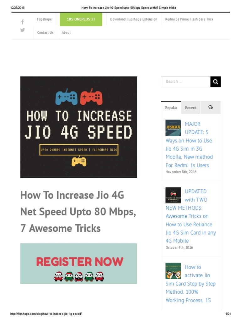 How To Increase Jio 4G Speed Upto 40Mbps Speed With 5 Simple Tricks ...