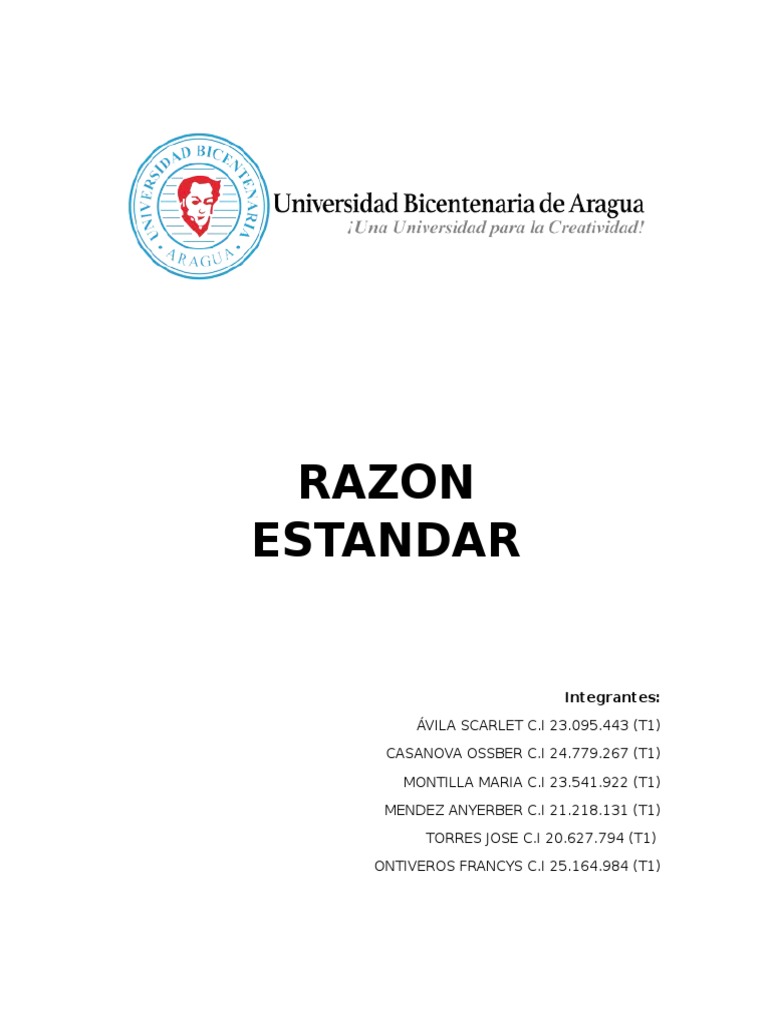 Razon Estandar | PDF | Significado aritmetico | Enseñanza de matemática