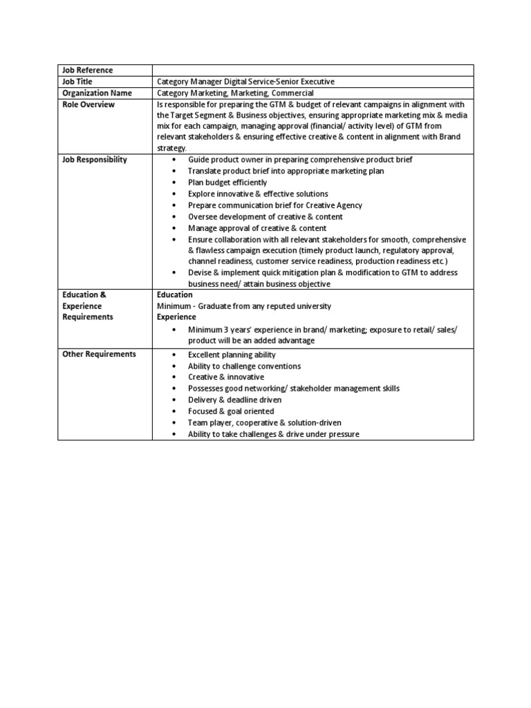 Job Reference Job Title Organization Name Role Overview | PDF | Finance ...