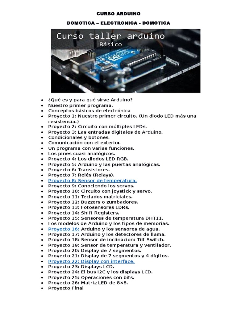 Curso Arduino - Temas | PDF | Tecnología
