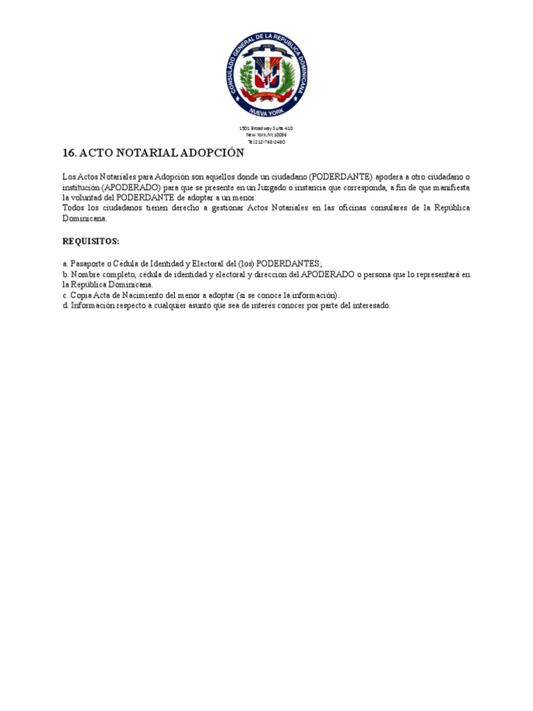 Acto Notarial Adopción | PDF