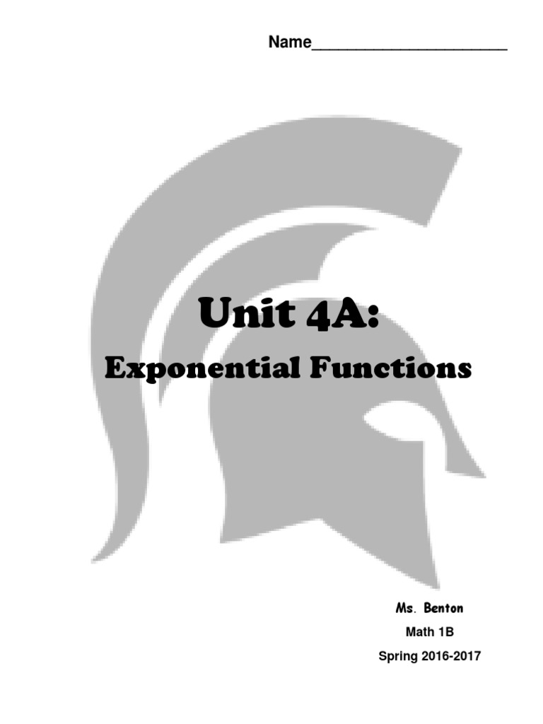 Unit 4-Exponential Functions Bundle | PDF | Exponentiation | Multiplication