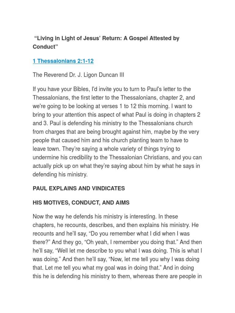 A Gospel Attested by Conduct | PDF | Epistle To The Ephesians | Paul ...