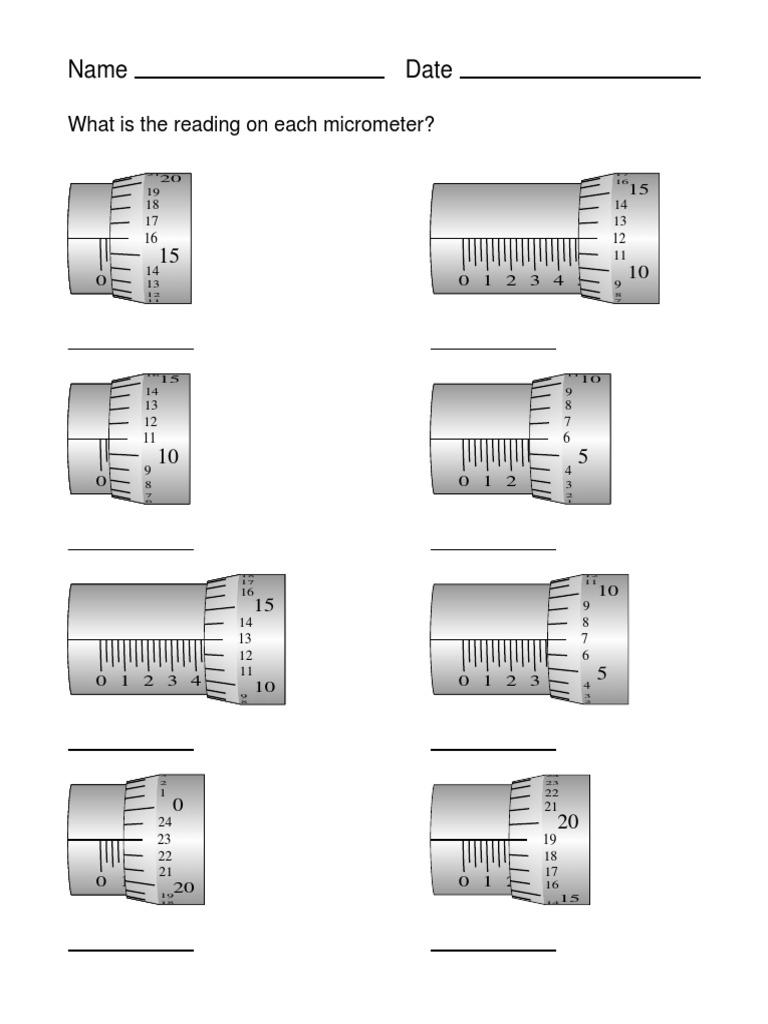 Reading A Micrometer 01 Student | PDF