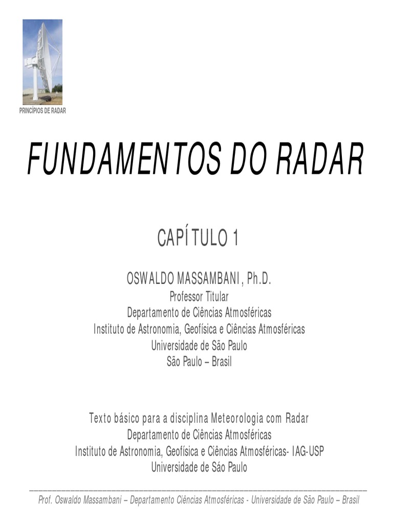 Fundamentos Do Radar - Capitulo 1 - Prof PDF | PDF | Radar | Efeito Doppler