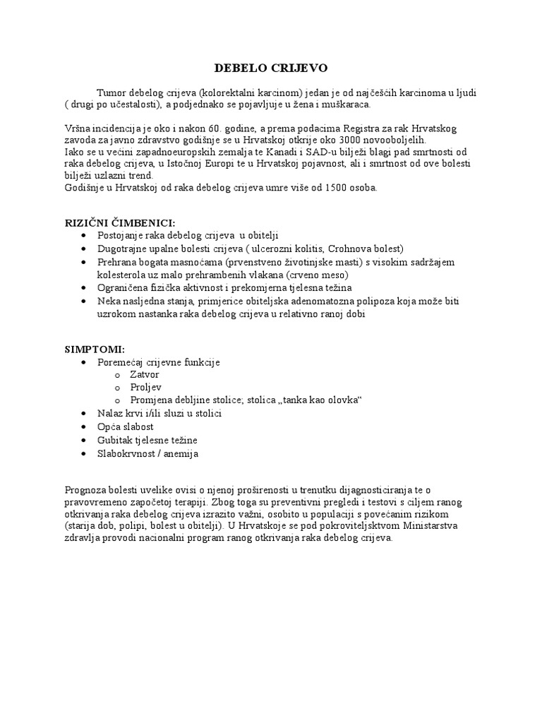 Debelo Crijevo | PDF