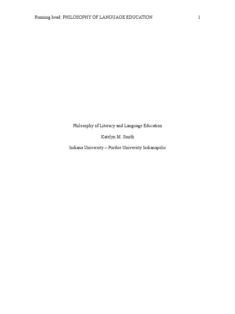 Philosophy of Language Education | PDF | Language Education | Reading ...