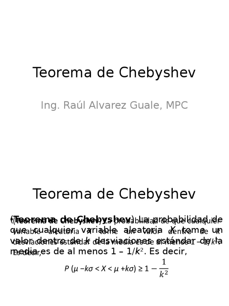 Aplicaciones del Teorema de Chebyshev | PDF | Métodos y materiales de ...