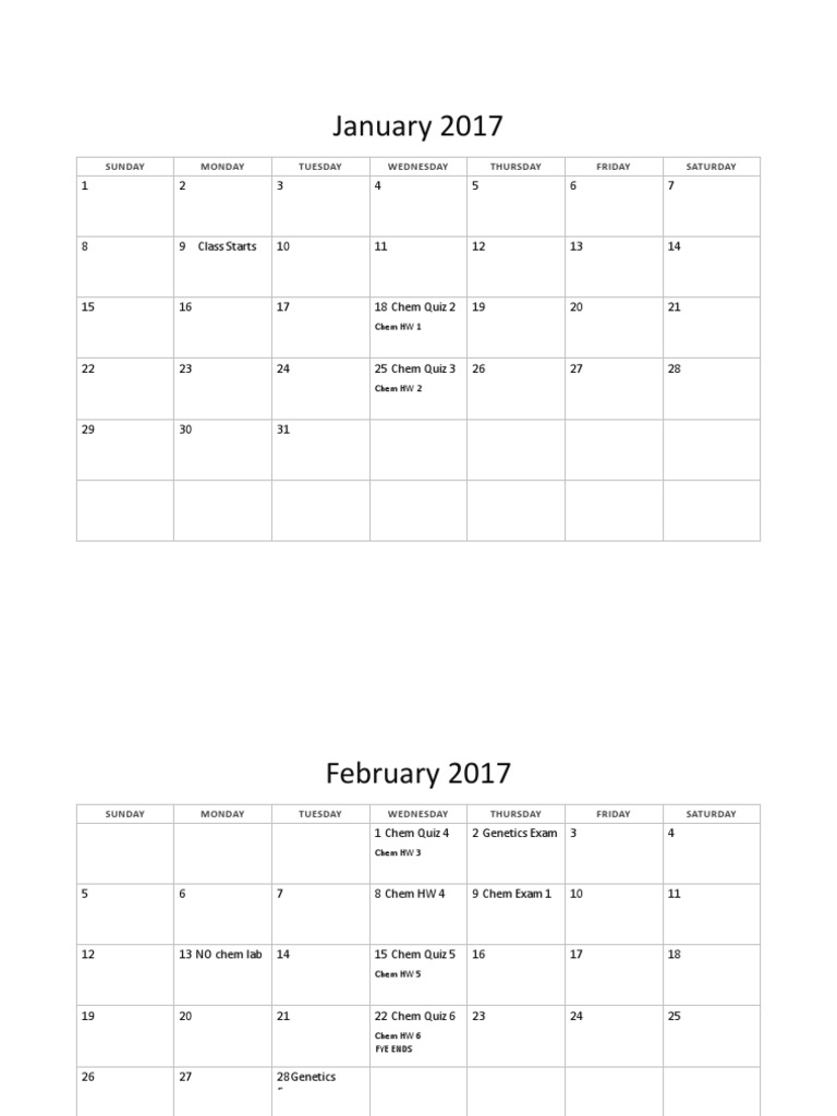 Fye Calendar | PDF