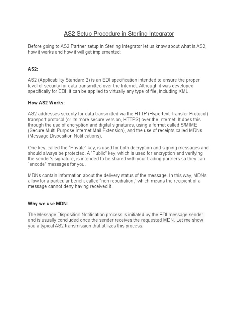 AS2 Setup Procedure | Download Free PDF | Electronic Data Interchange ...