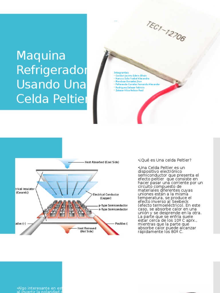 Celda Peltier Presentación | PDF | Electricidad | Ingeniería de Edificación