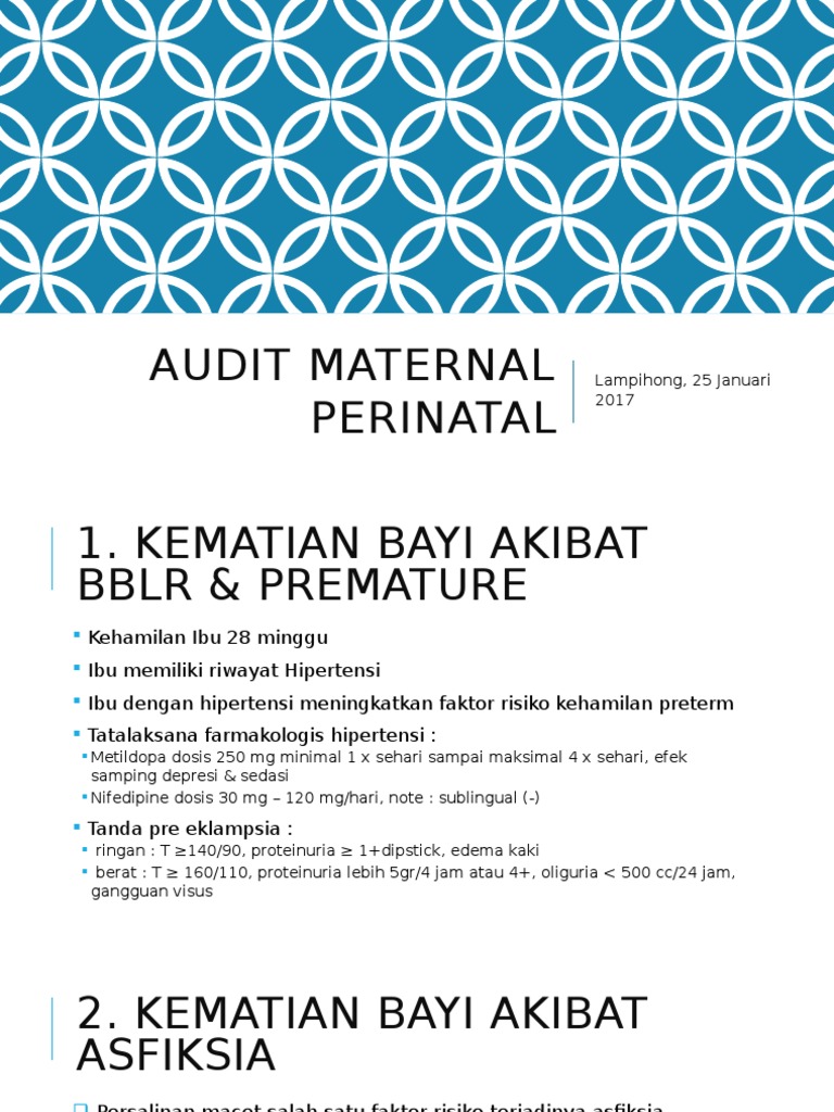 Audit Kematian Bayi: BBLR, Asfiksia, Diare | PDF