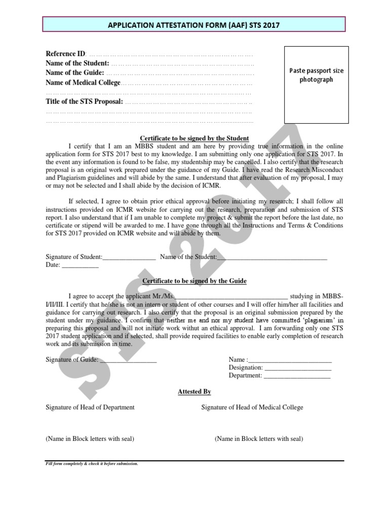 Application Attestation Form | PDF