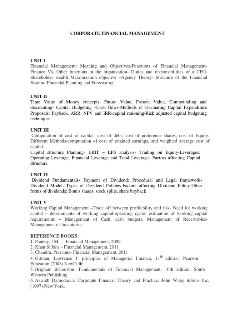 Corporate Financial Management | PDF