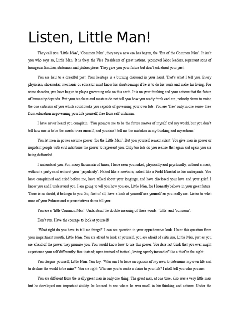 Listen, Little Man | PDF | Legitimacy (Family Law) | Marriage