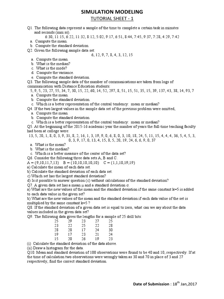 SM Tutorial Sheet-1 | PDF | Teaching Methods & Materials SM Tutorial Sheet-1 | PDF | Teaching Methods & Materials