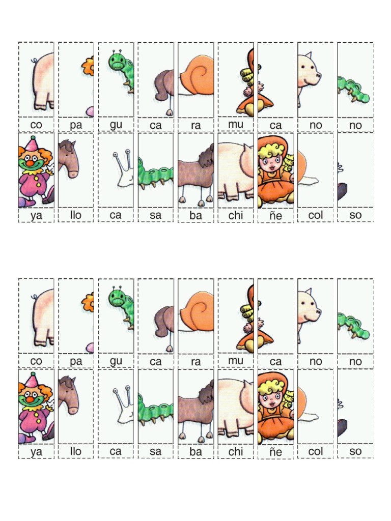 Rompecabezas Sílabas Trisilabas 3 | PDF