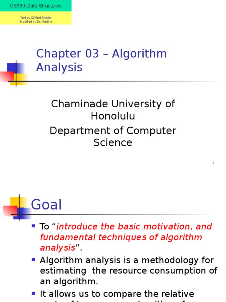 Cs350 Ch03 Algorithm Analysis Pdf Time Complexity Computational Complexity Theory