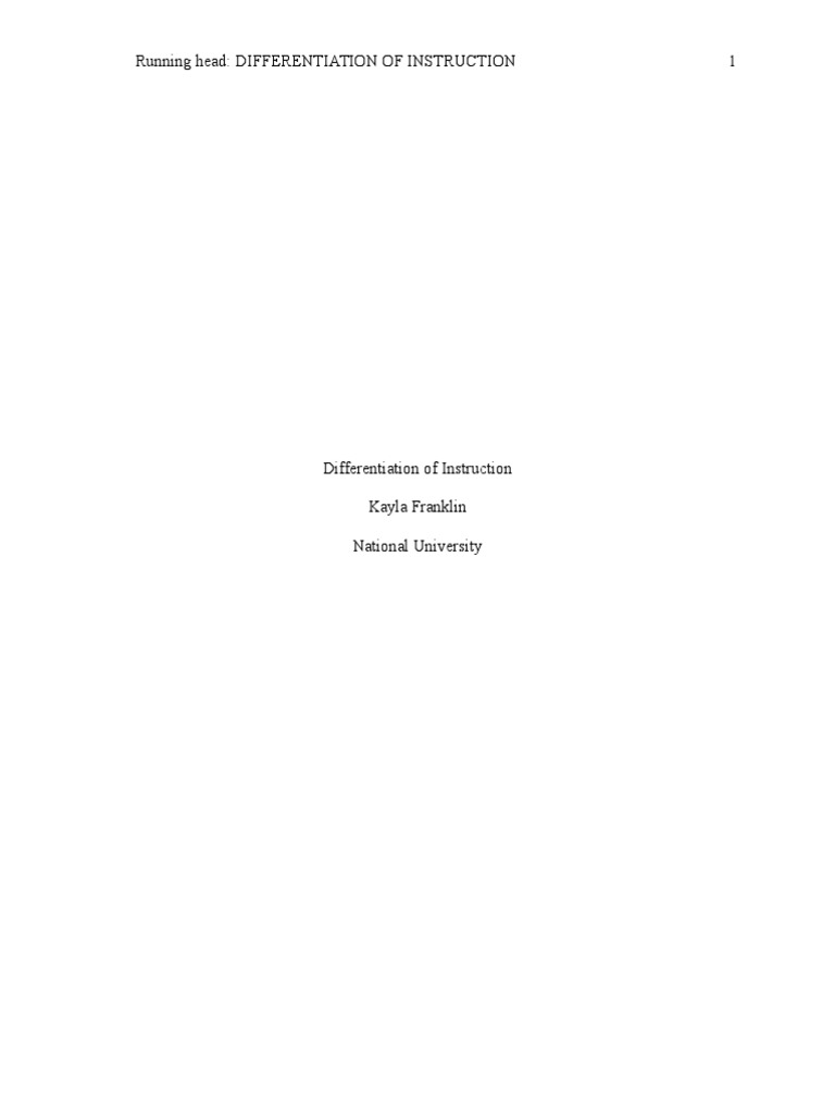 Differentiation of Instruction632 | PDF