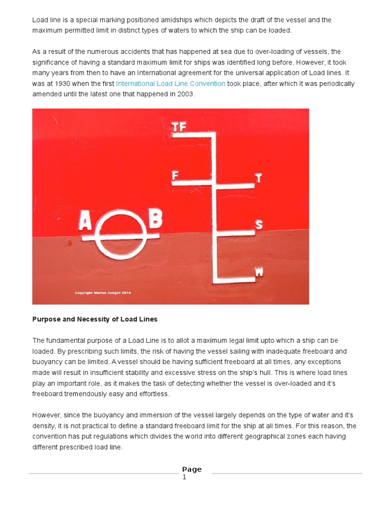 Ship Load Lines | Download Free PDF | Ships | Shipbuilding