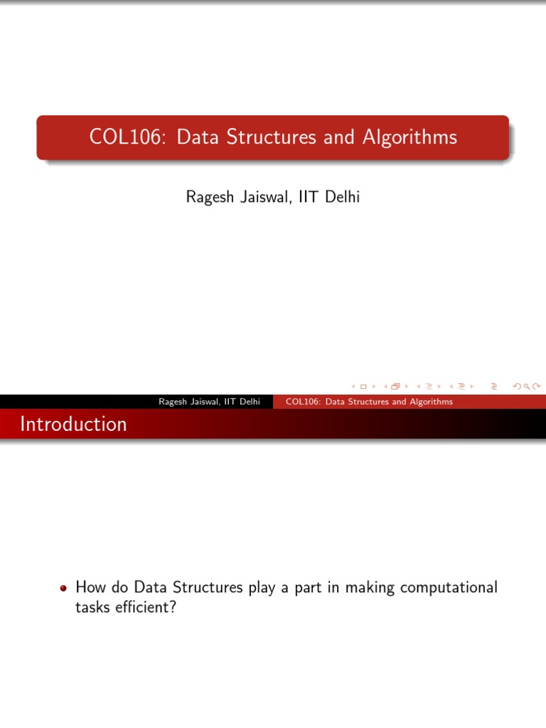 COL106: Data Structures and Algorithms: Ragesh Jaiswal, IIT Delhi | PDF | Queue (Abstract Data ...
