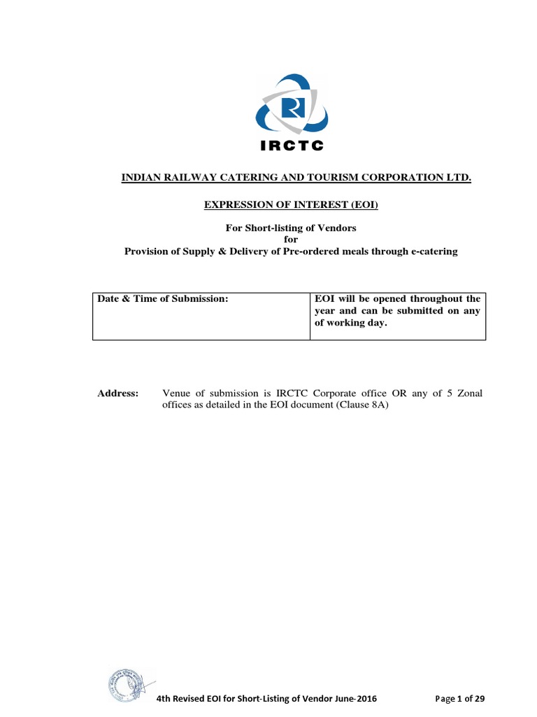 4th Revised EOI Vendor June 2016 - Change in Criteria | PDF | Arbitral Tribunal | Arbitration