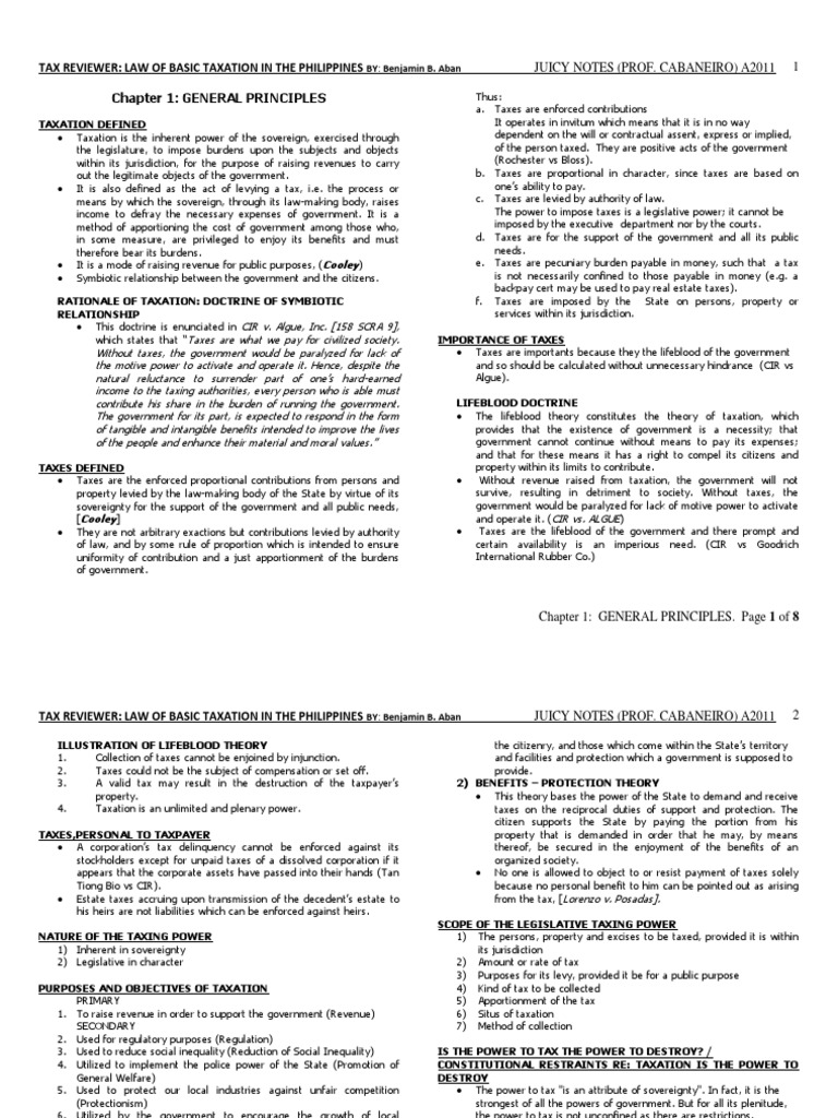 Chapter 1 TAX | PDF | Taxation In The United States | Taxes