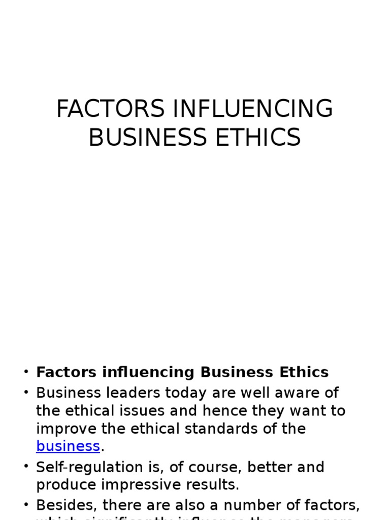 Factors Influencing BE | PDF